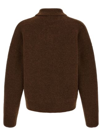 Ami Alpaca-Wool Knit Polo - Brown