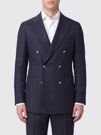 Tagliatore Zweireihiger Blazer aus reiner Schurwolle mit fallendem Revers von