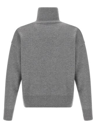 Ami Mens Gray Wool Cardigan Clothing