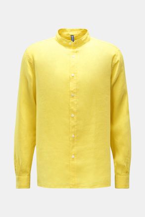 04651/ Herren - Leinenhemd Linen Guru Grandad-Kragen gelb