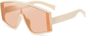 Generic Lunettes De Soleil Carr&eacute;es &Agrave; Monture Large For Hommes Et Femmes, Personnalis&eacute;es For Les F&ecirc;tes Et Les Photos.(Beige)
