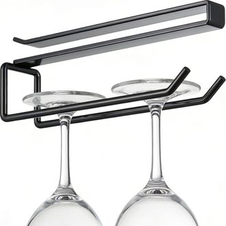 Generic Weinglas Halterung F&uuml;r Unterschrank, Metallisches Bohrfreies Unterschrank Glaswaren Trockengestell Zur Trocknung Und Pr&auml;sentation, Gl&auml;ser Organizer Zu