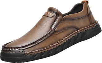 Generic Chaussures en cuir pour homme - Grande taille - Chaussures dext&eacute;rieur d&eacute;contract&eacute;es en cuir - Chaussures de randonn&eacute;e d&eacute;contract&eacute;es pour homme, marron