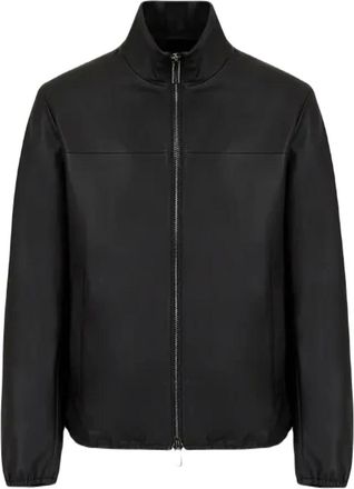 Emporio Armani Homme, Vestes, Noir, Taille: S Veste zipp&eacute;e en cuir