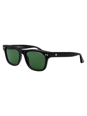 Montblanc Mens Sunglasses Mb0254s Black-Black-Green Acetate Black/black/green