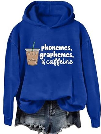 Generic Sweat-shirt surdimensionn&eacute; pour femme - Sweat &agrave; capuche imprim&eacute; - Manches longues - Veste de surv&ecirc;tement 2026 - Automne - Hiver - Manteau long - Pull 