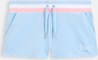 Juicy Couture Shorts aus Velours in Babyblau