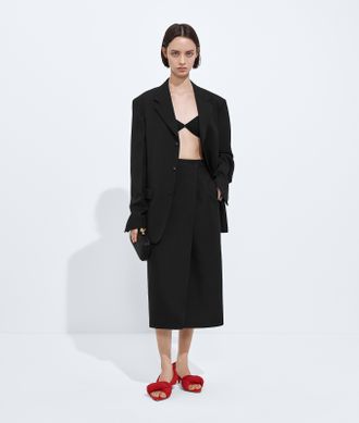 Bottega Veneta Jupe en gabardine de coton - Noir - Femme - 32