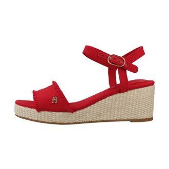 Tommy Hilfiger Femme, Chaussures, Rouge, Taille: 39 EU Eileen Woven Wedge Espadrille