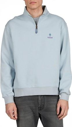 Faguo Sweat Amboise col camionneur en coton m&eacute;lang&eacute;