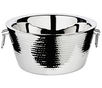 Edzard Seau &agrave; Champagne Ontario, en Acier Inoxydable, &agrave; Double paroi, ext&eacute;rieur martel&eacute;, &oslash; 38 cm, Hauteur 18 cm, Refroidisseur de Bouteille, Refroidisseur &agrave; 