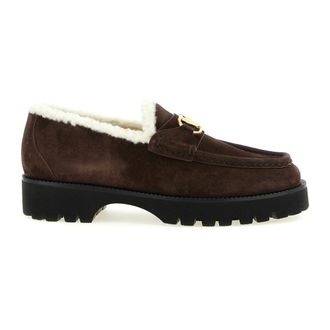 Valentino Garavani Femme, Chaussures, Brun, Taille: 39 1/2 EU Mocassins VLogo Signature