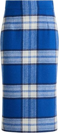 Bally jupe mi-longue à carreaux - Bleu