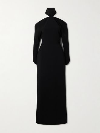 Courrèges Circle Schulterfreie Neckholder-robe Aus Crêpe - Schwarz