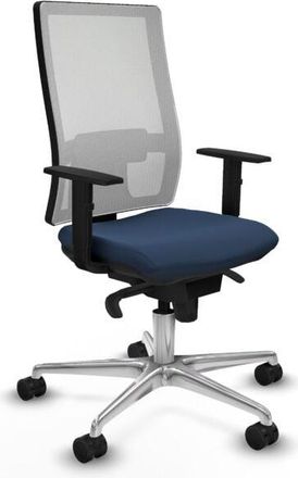 Piqueras y Crespo Piqueras Y Crespo - Synchro-Gabel weißes Netz marineblaues Kunstleder 1D-Arme Aluminiumfuß 65mm Nylon-Rollen