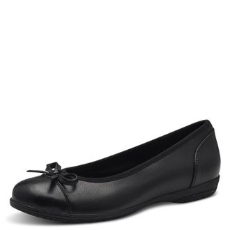 Jana Damen Ballerinas mit Schleife Vegan, Schwarz (Schwarz), 40 EU
