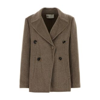 Tory Burch Doppelreihiger Wollmantel - - Jackets - Damen - Beige - M