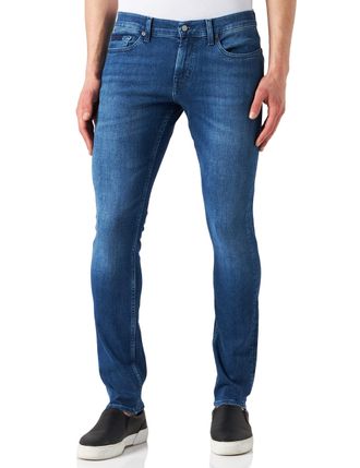 7 For All Mankind Herren JSD4B48STO Jeans, Mid Blue, 31