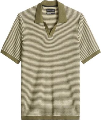 Marc O'Polo Strick-Poloshirts mit Streifenmuster und Variokragen, Relaxed Fit in
