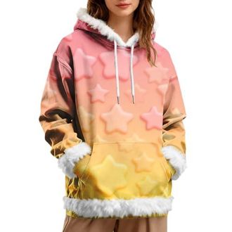 Generic Pull &agrave; capuche imprim&eacute; pour femme | D&eacute;contract&eacute; &agrave; manches longues Coupe ample Sweat &agrave; capuche pour femme, Ye1., XXL