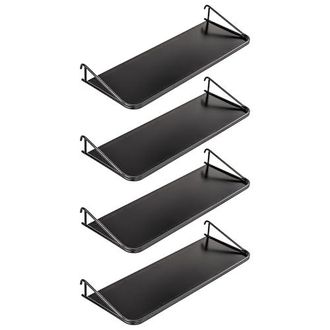 Generic Lot de 4 &eacute;tag&egrave;res &agrave; suspendre SKADIS Noir pour panneau perfor&eacute; SKADIS 32 x 11 cm