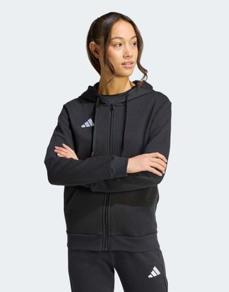 adidas Entrada26 - Kapuzenjacke in Schwarz / Wei&szlig; mit durchgehendem Rei&szlig;verschluss