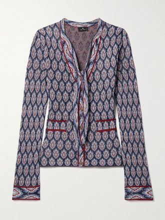 Etro Cardigan Aus Jacquard-strick Zum Binden - Mehrfarbig