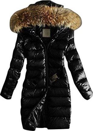 Onsoyours Manteau Femme Hiver Doudoune Chaud Parka Longue Chaud Blouson À Capuche en Fausse Fourrure Trenche Grande Taille Duvet en Coton B Noir XS