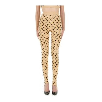 Marine Serre Leggings imprim&eacute; lune en jersey - Femme - Pantalons - Multicolore - Taille: 40 FR