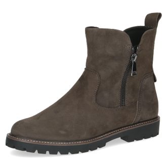 Caprice Caprice Damen Stiefeletten aus Leder mit Reißverschluss, Grau (Dk Grey Suede), 37 EU