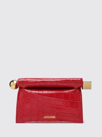 Jacquemus Pochette Rond Carr&eacute; en cuir de veau effet crocodile avec logo