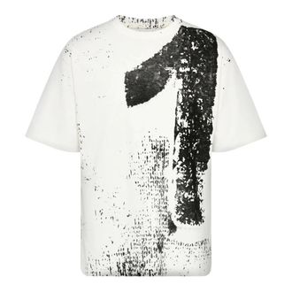 Maison Margiela 10 Print Baumwoll-T-Shirt - - Tops - Herren - Wei&szlig; - S
