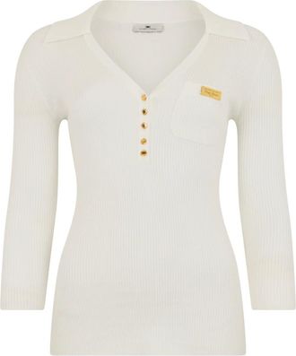 Elisabetta Franchi Femme, Pulls, Blanc, Taille: 38 FR Hauts