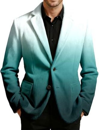 Generic Veste de costume en velours c&ocirc;tel&eacute; pour homme - Coupe ajust&eacute;e - &Eacute;l&eacute;gante veste de loisirs - Pour carnaval, f&ecirc;te, mariage - Vintage - Deux boutons, 021