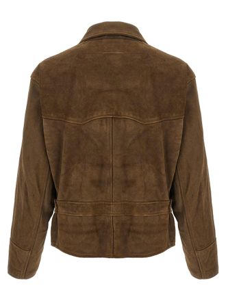 Maison Margiela Suede Biker Biker Jacket - Brown
