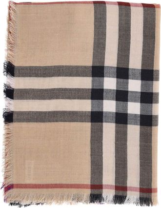 Burberry Wool And Silk Scarf Check