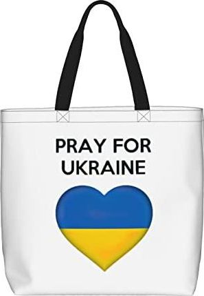 Generic Sac De Courses Je Soutiens LUkraine Grand Sac A Main Personnaliser Lavables Sacs En Toile &Eacute;paule, Pour Shopping, Filles, &Eacute;cole, Voyage