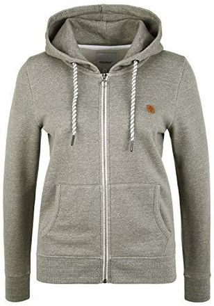 Oxmo Celia Veste en Sweat Zipp&eacute; Sweat-Shirt &Agrave; Capuche pour Femme &Agrave; Capuche, Taille:M, Couleur:Medium Grey Melange (1802011)