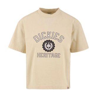 Dickies Femme, Tops, Beige, Taille: 36 FR TShirt print&eacute; Oxford