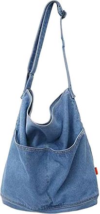 Valiclud Jeans Tasche Damen Gro&szlig; Canvas Shopper Mit Verstellbarem Schultergurt Halbrundem Design Vielseitige Umh&auml;ngetasche F&uuml;r Alltag Freizeit Shopping