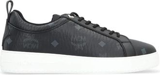 MCM Mcm, Femme, Chaussures, Noir, Taille: 42 EU Visetos Monogram Low-Top Baskets