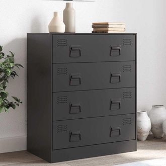 vidaXL Sideboard Schwarz 67x39x83 cm Stahl - Vidaxl