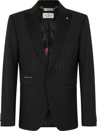 Philipp Plein Homme, Vestes, Noir, Taille: 4XL Blazer Lord Fit Degrade Stones