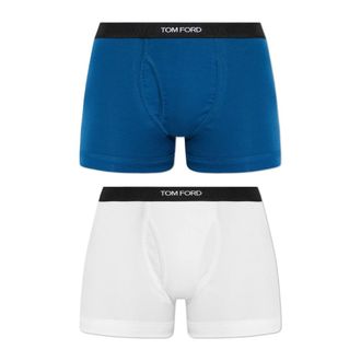 Tom Ford Homme, Sous-v&ecirc;tements, Blanc, Taille: XS Boxer Briefs en Coton Lot de Deux