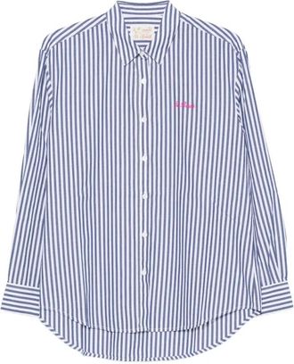 MC2 Saint Barth Femme, Blouses et Chemises, Bleu, Taille: 36 FR 01929L Cotton Stripes V A Ruba 61