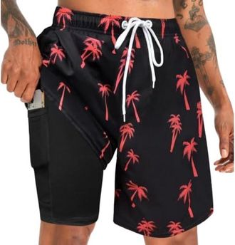 Generic HUIWDP Short de bain d&eacute;t&eacute; tendance en polyester pour homme S&eacute;chage rapide Taille &eacute;lastique Pantalon de plage Traje De Ba&ntilde;o, A27, 4XL