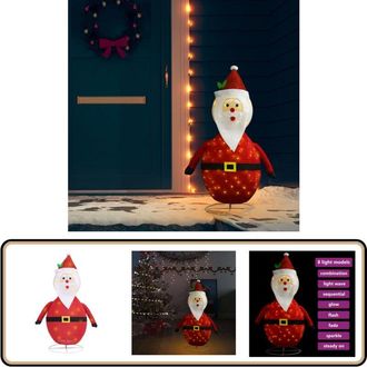 vidaXL Weihnachtsdeko Weihnachtsmann led Luxus-Stoff 120 cm - led Weihnachtsdekoration - Weihnachtsmannfigur - Outdoor Beleuchtung - Indoor Beleuchtung