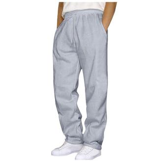 Generic Pantalons de Jogging Hommes Pantalons Hommes Couleur Unie Cordon de Serrage Jambe Droit Pantalon D&eacute;contract&eacute; Europ&eacute;en et Ample Sport Tendance Business