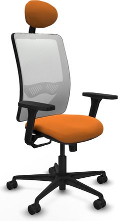 Piqueras y Crespo Stuhl mit Nackenst&uuml;tze Zulema mit 3D-Armen, h&ouml;henverstellbarer Lendenwirbelst&uuml;tze und festem Kopfteil, ausgestattet mit 3 Positionen und Schneidschaum