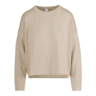 Bomboogie Femme, Pulls, Beige, Taille: 44 FR Haut en maille de lin et coton